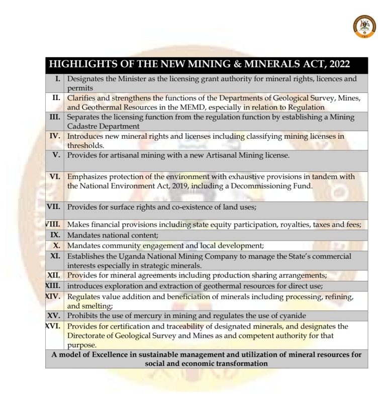 The new Mining and Minerals Act 2022 – Mineral Development Programme